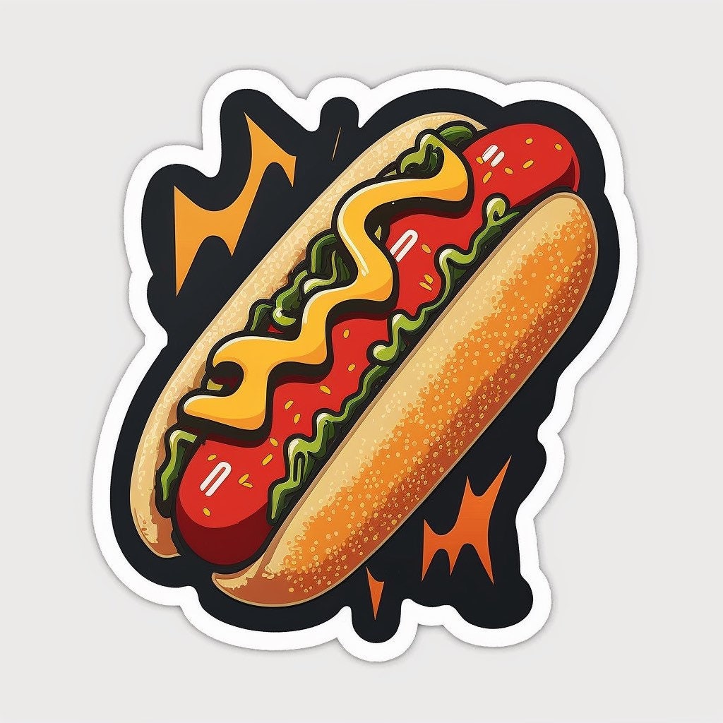 Hot Dog Food Sticker - Etsy