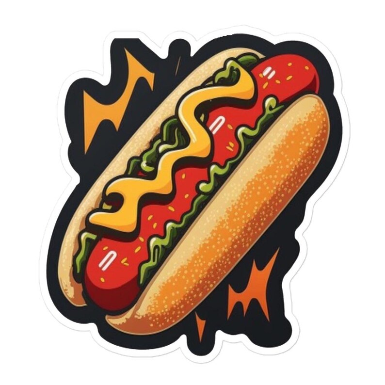 Hot Dog Food Sticker - Etsy