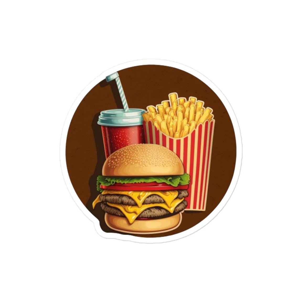 Burger and Fries Sticker - Etsy
