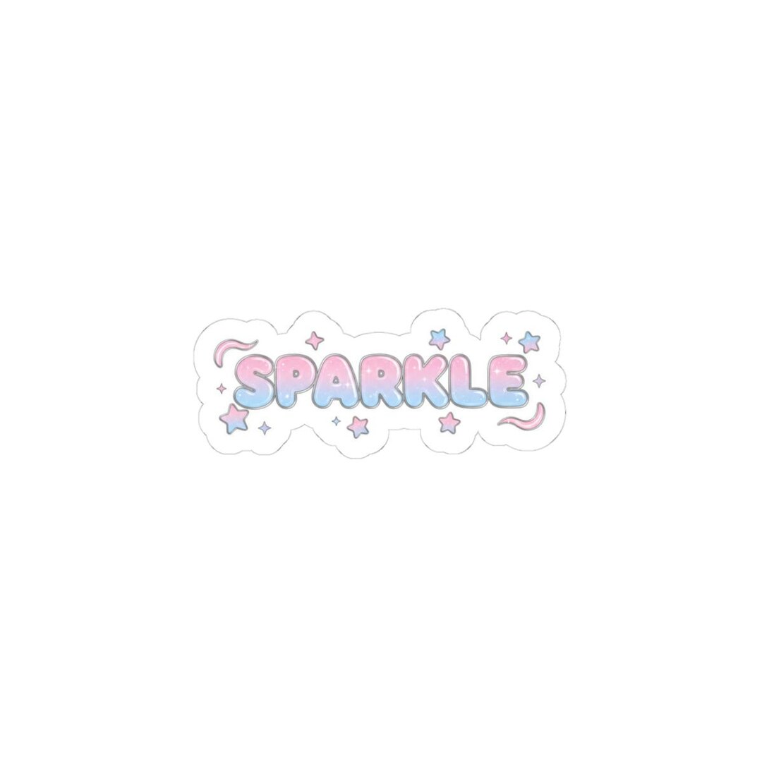 Sparkle Bubble Text Sticker | Y2K Font, Frosted Edge, 2000s Glitter - Etsy
