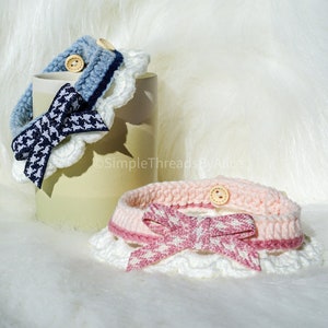 Adjustable Cute Crochet Soft Ribbon Kitten Collar Pet Costume Cat ...