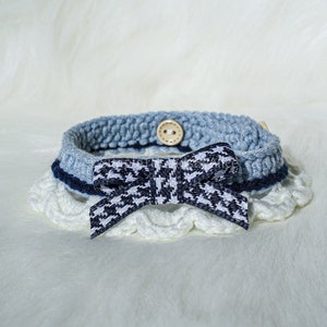 Adjustable Cute Crochet Soft Ribbon Kitten Collar Pet Costume Cat ...