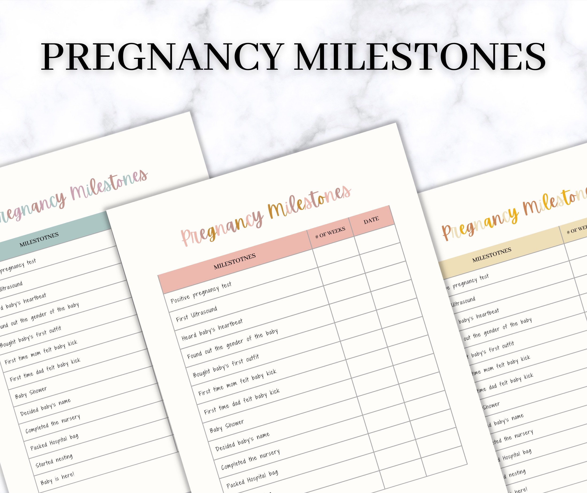Pregnancy Milestone Checklist Printable, Pregnancy Trimester to Do List ...