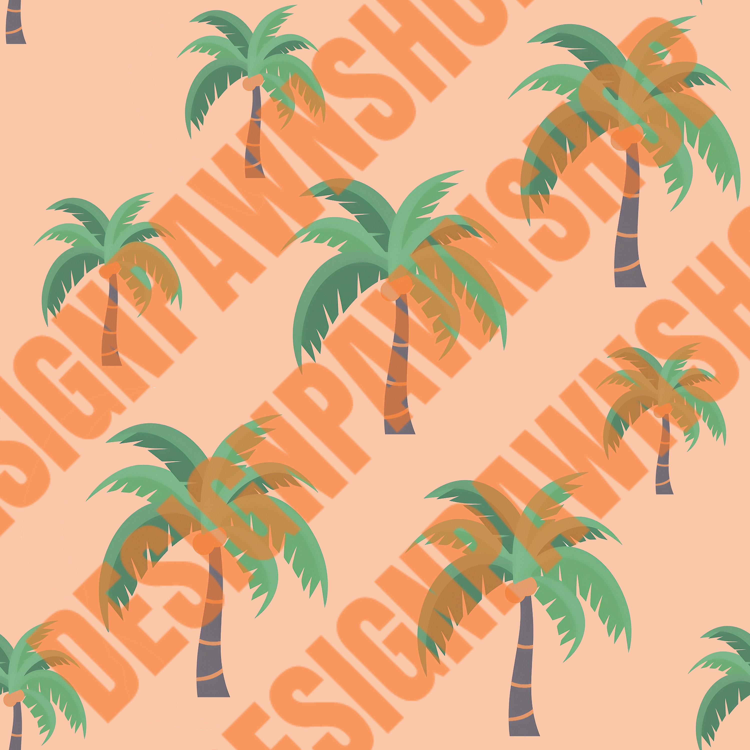 Palm Tree Digital Pack - PNG, SVG, AI + Seamless Pattern - Repeat ...