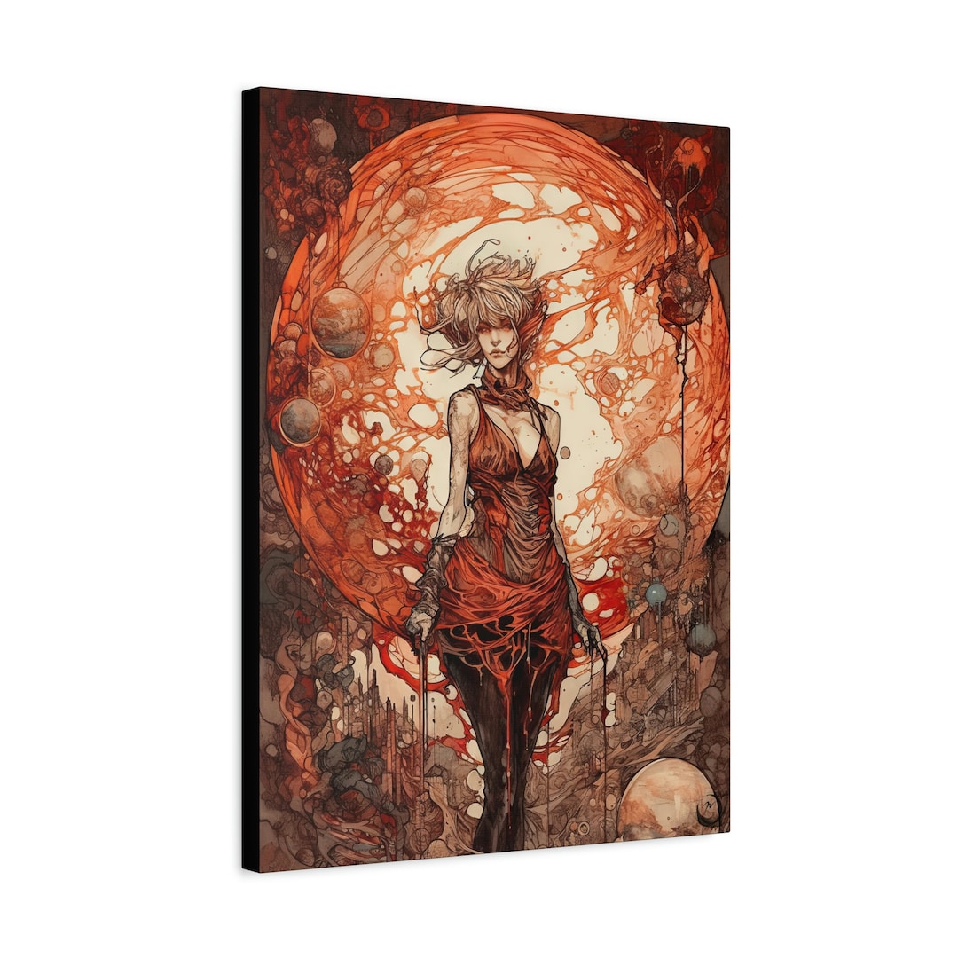 Tatyana the Mad, Fantasy Art Print on Matte Canvas, Stretched, 1.25 ...