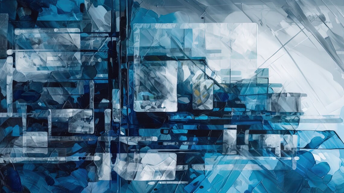 Devolution in Blue - Desktop Background, 8K, 4K, Abstract Art - Etsy