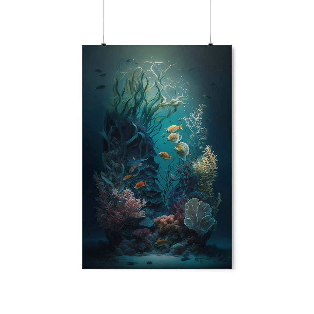 Vibrant Sea Floor Poster Marine Symphony Coral Exotic Fish - Etsy