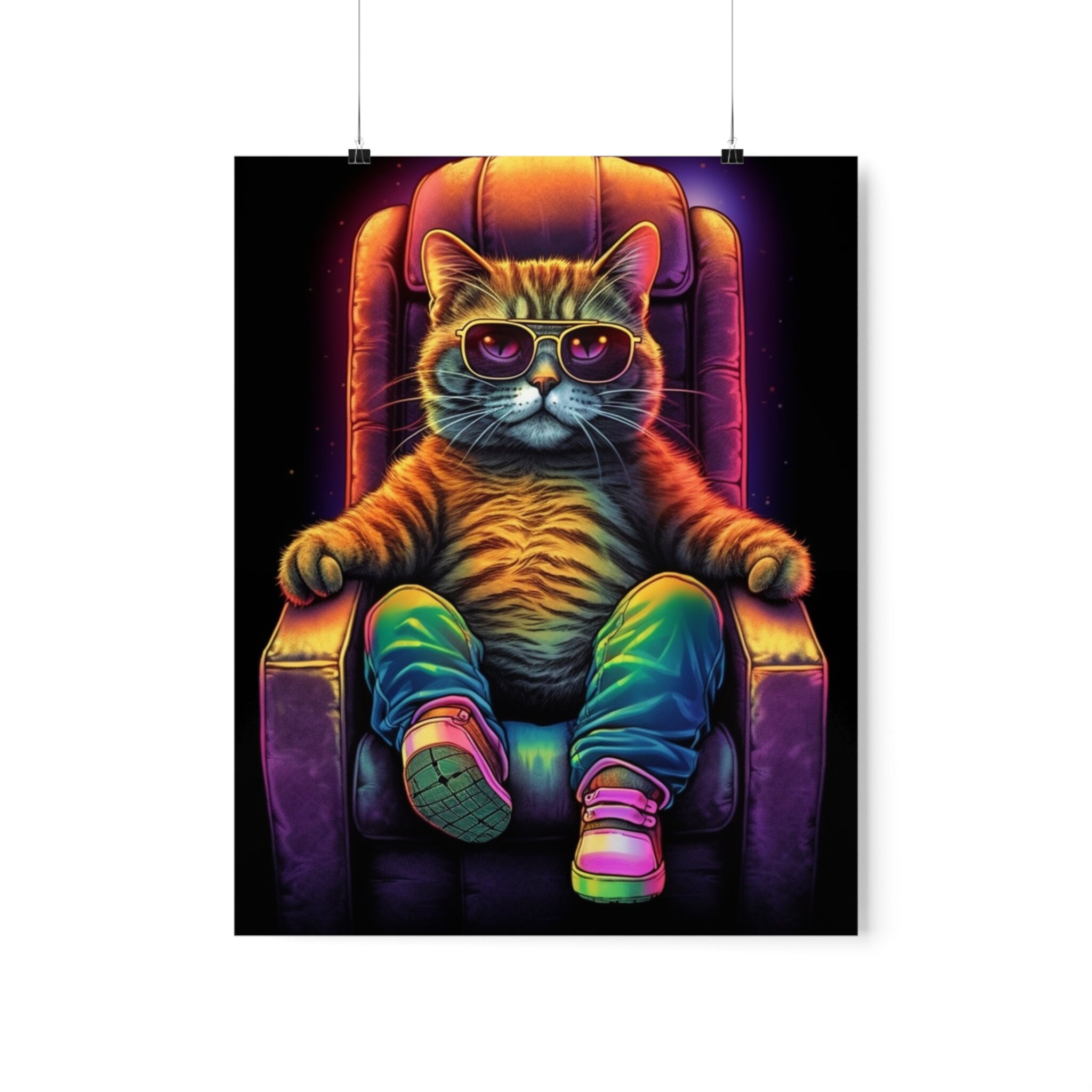 Cool Cat Poster, Hip Cat, Cool Cat With Sunglasses, Animated Cat Poster ...