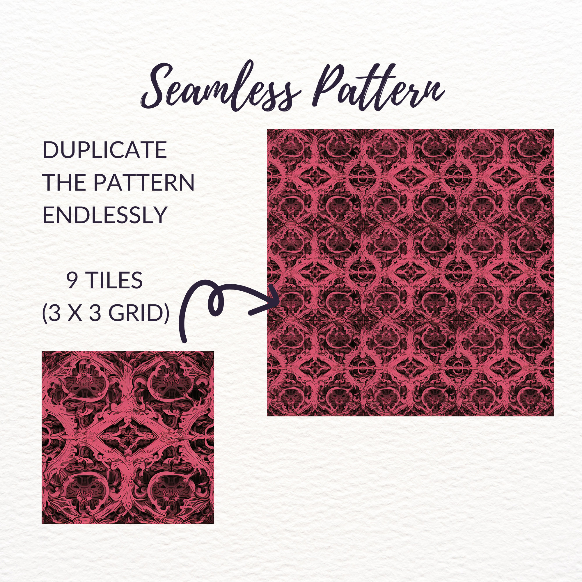 Pink Gothic Seamless Pattern - 20 Printable Pink Textures, Instant ...