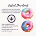 Watercolor Donut Clipart Bundle 20 Party Dessert PNG Graphics, Instant ...