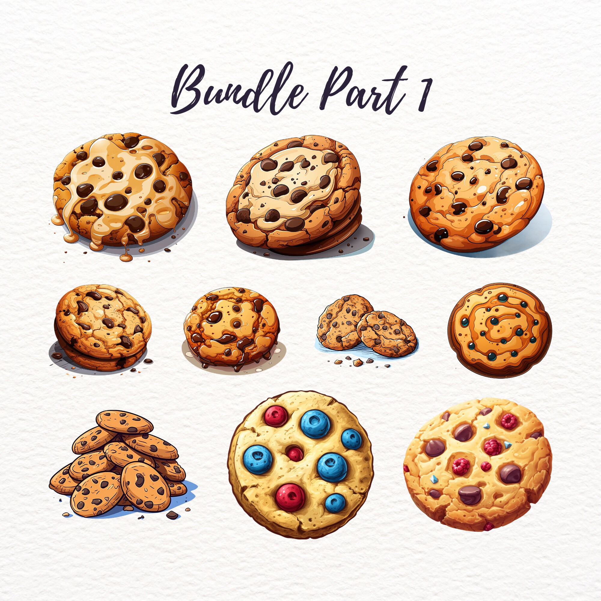 Cookies Clipart Bundle - 20 Baking PNG Images for Partys and ...