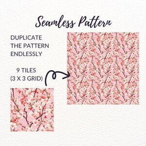 Cherry Blossom Seamless Pattern - 20 Floral Digital Paper, Japanese ...