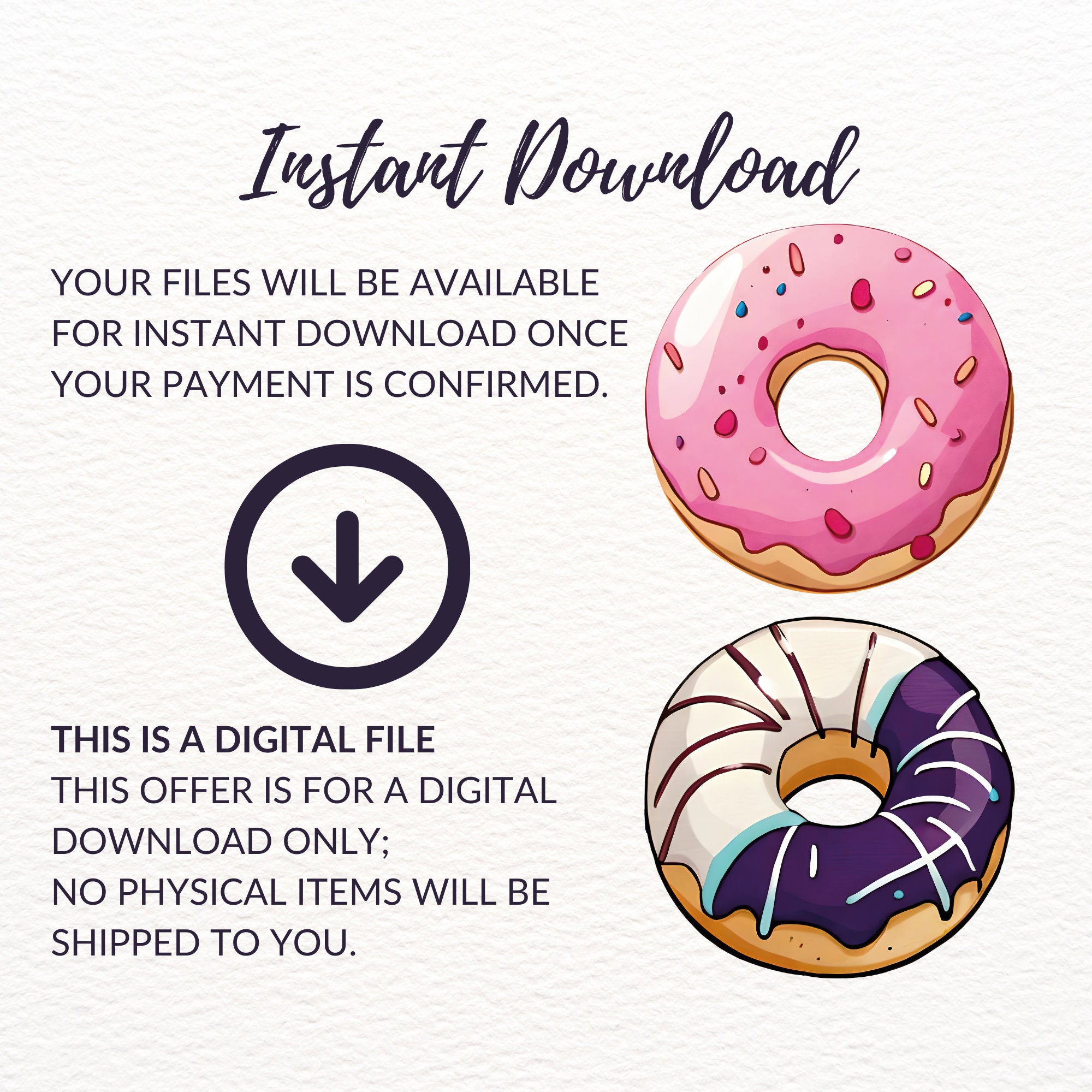 Sweet Donut Clipart Bundle 20 Delicious Doughnut PNG Images, Instant ...