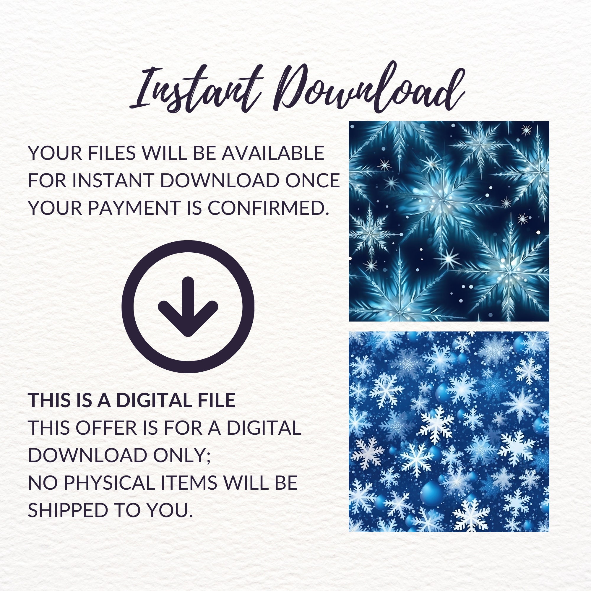 Winter Snowflake Seamless Pattern 20 Christmas Digital Paper, Instant ...