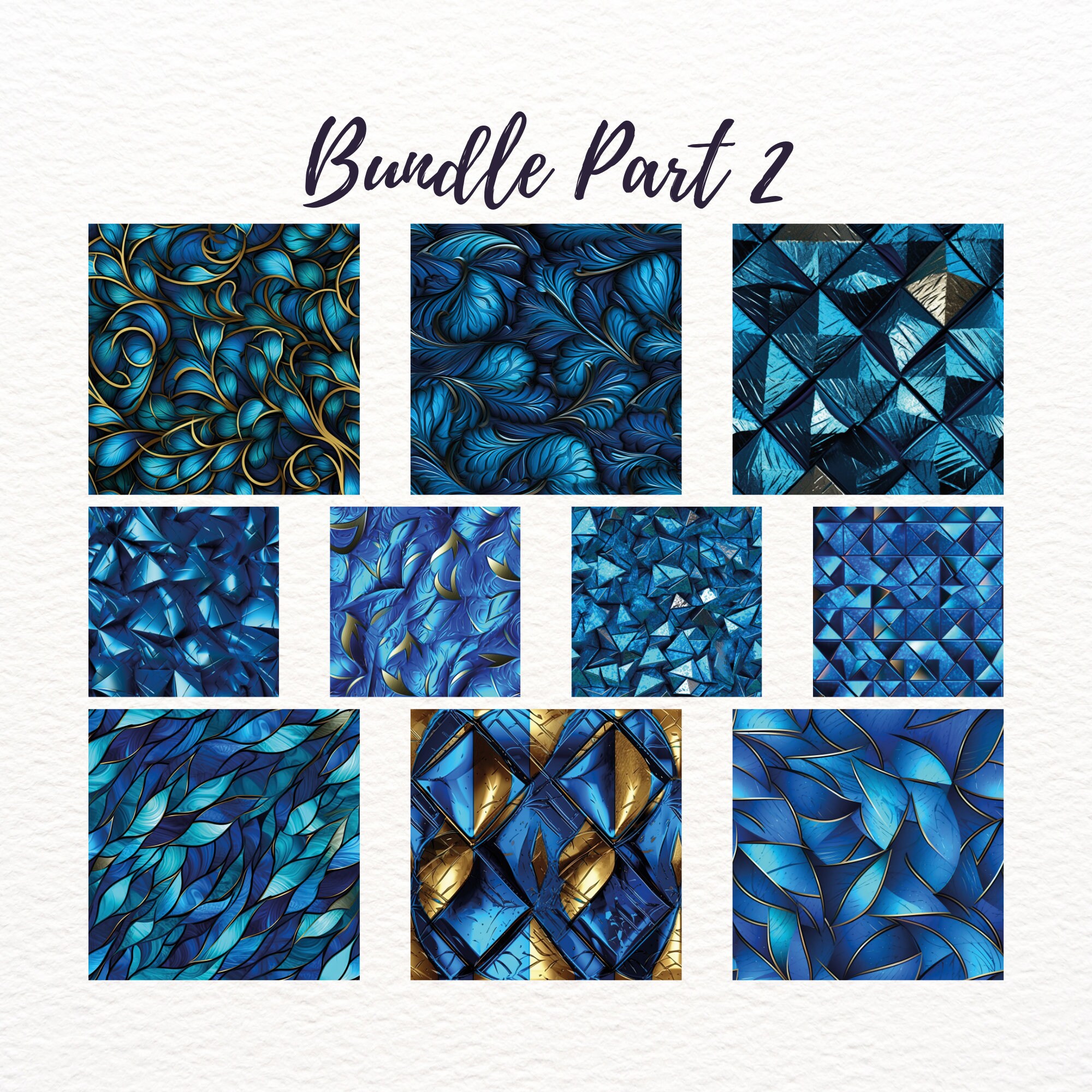 Blue Foil Seamless Pattern - 20 Digital Paper, Printable Paper, Instant ...