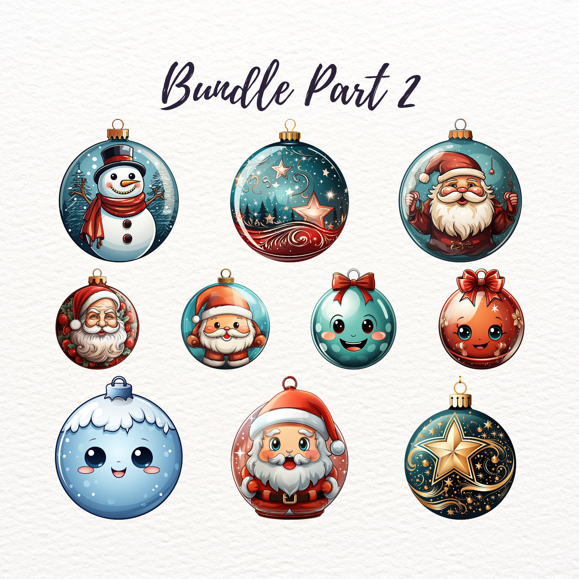 Christmas Ornament Clipart Bundle 20 Festive Holiday PNG Images ...