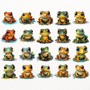 Frog Clipart Bundle - 20 Transparent PNG Images for Digital Crafting ...