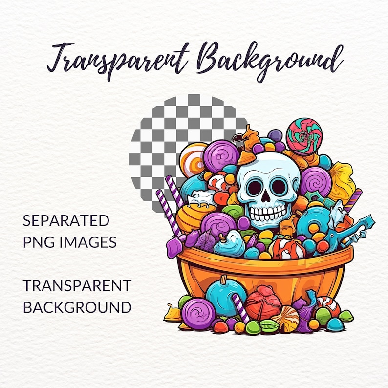 Halloween Candy Bucket Clipart Bundle - 20 Halloween Treat Bag and ...