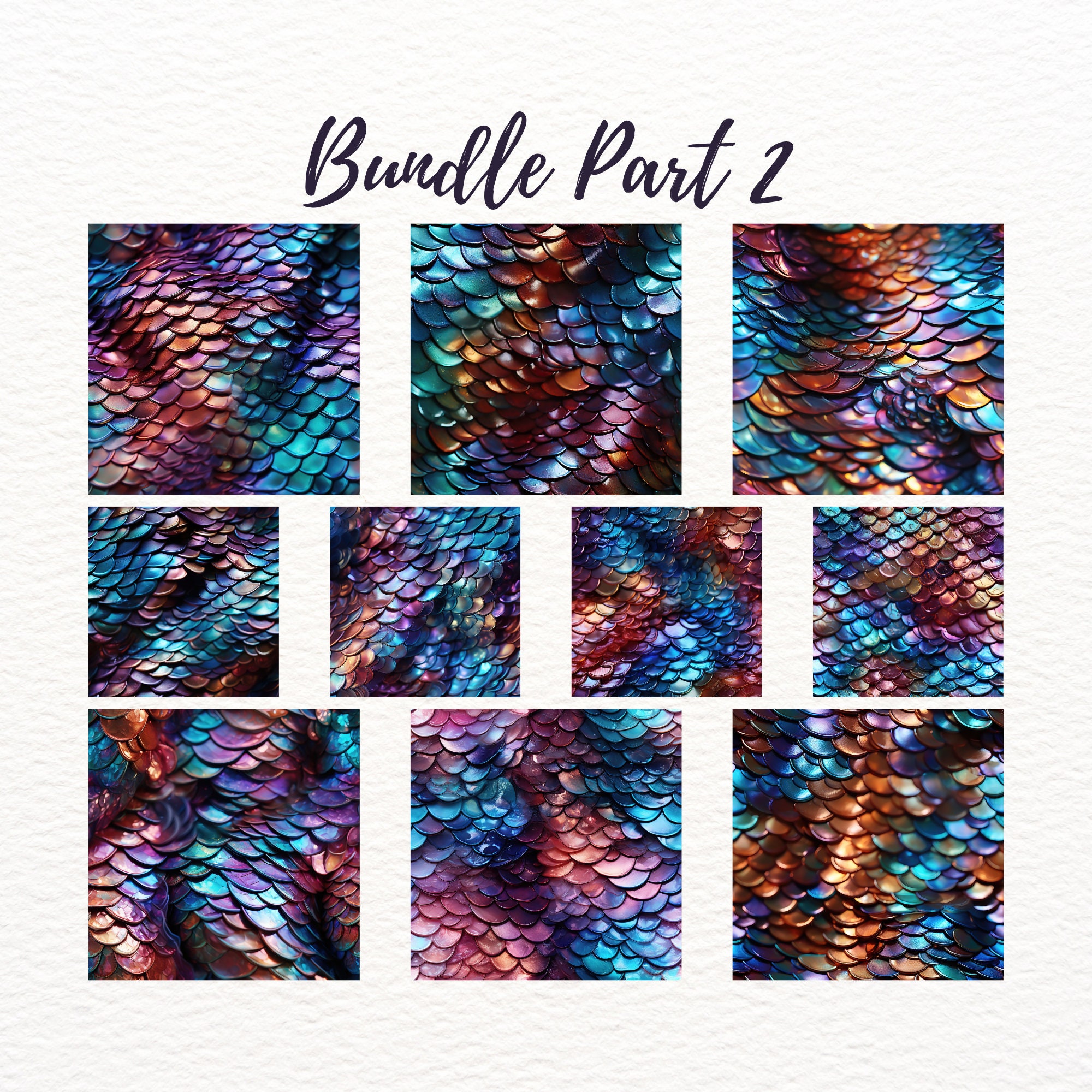 Mermaid Scale Seamless Pattern - 20 Magic Glittery Scale PNG Textures ...