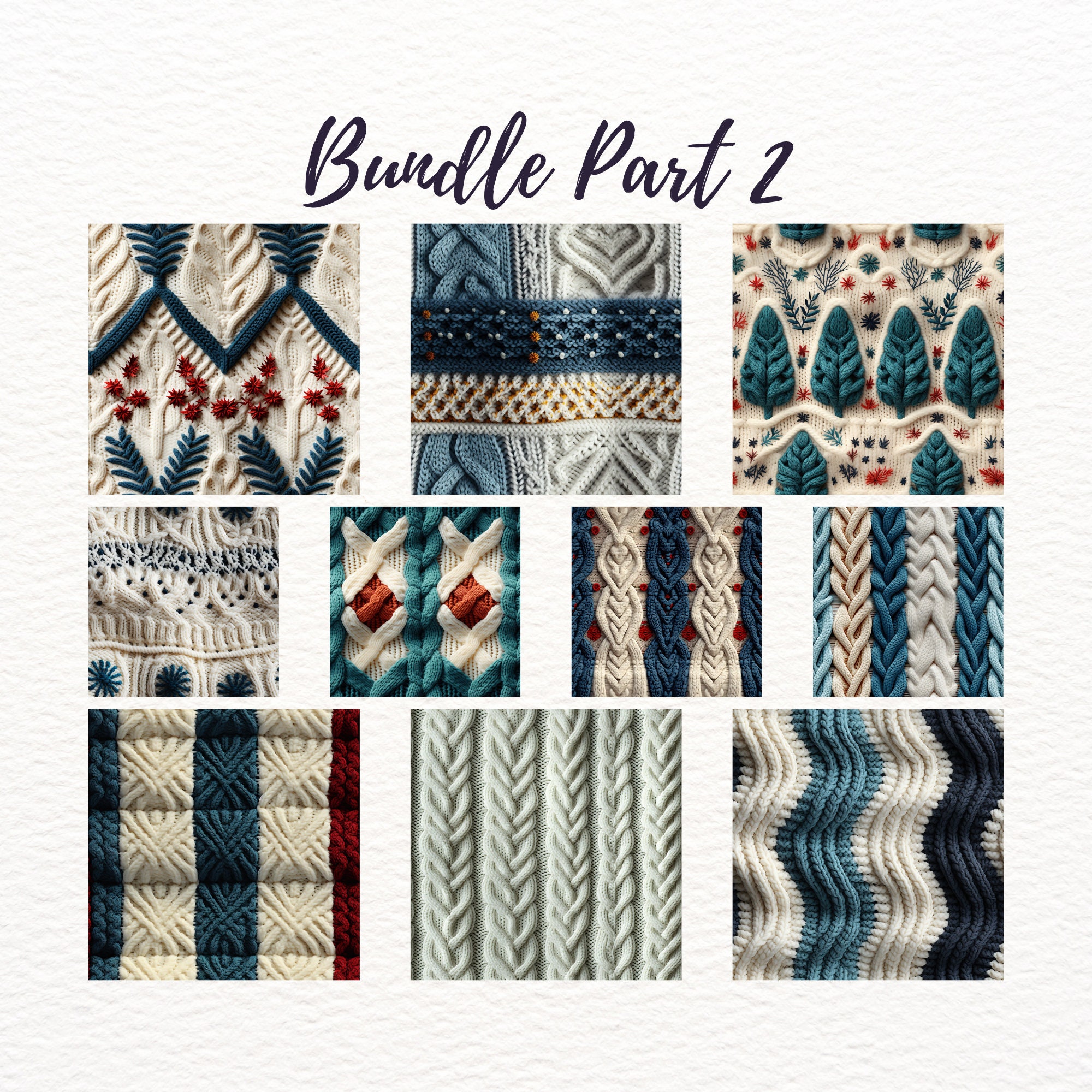 Cozy Sweater Knit Seamless Pattern - 20 Festive PNG Textures for ...