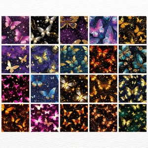 Glitter Butterfly Seamless Pattern - 20 PNG Sublimation Designs ...