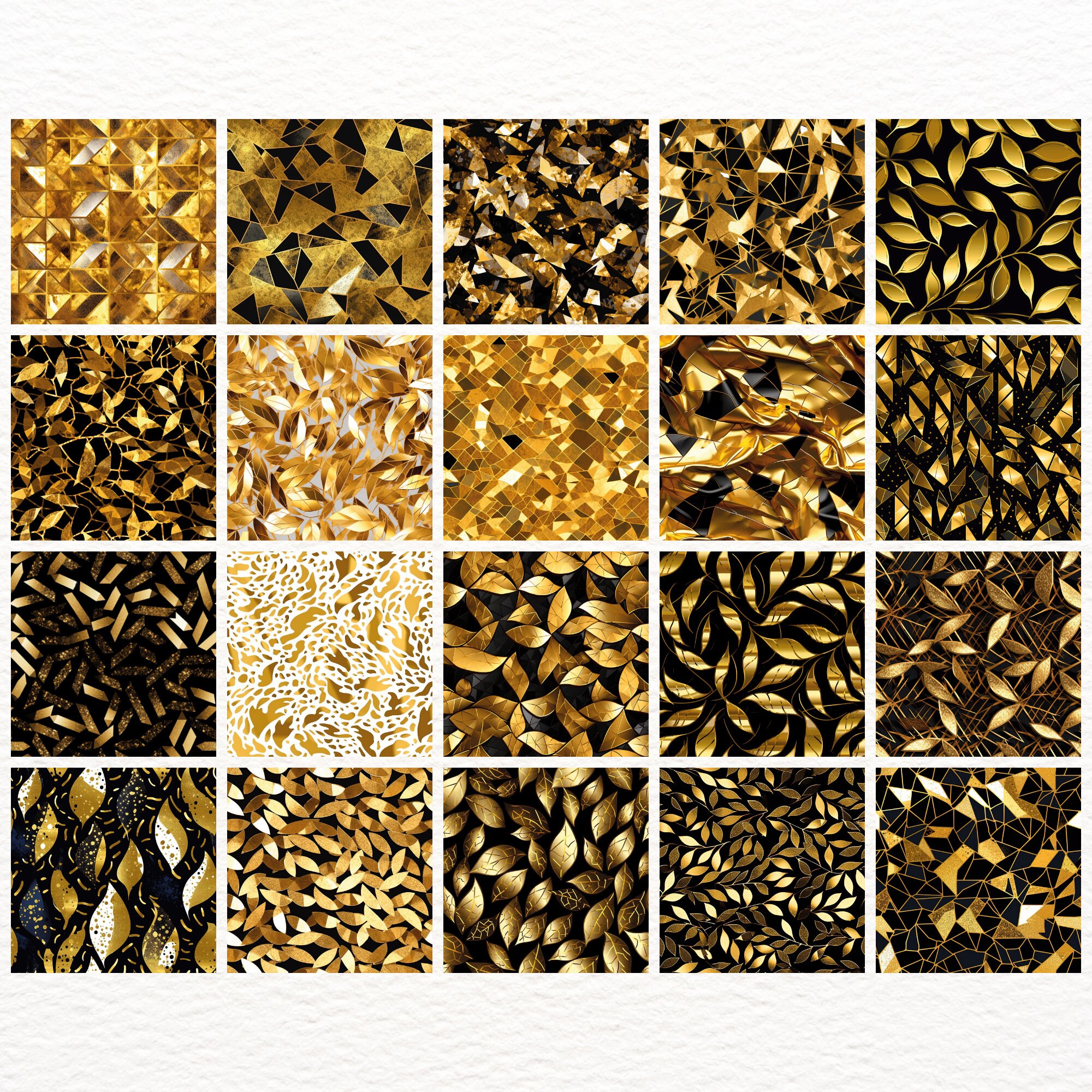 Gold Foil Seamless Pattern - 20 PNG Digital Texture Paper Backgrounds ...