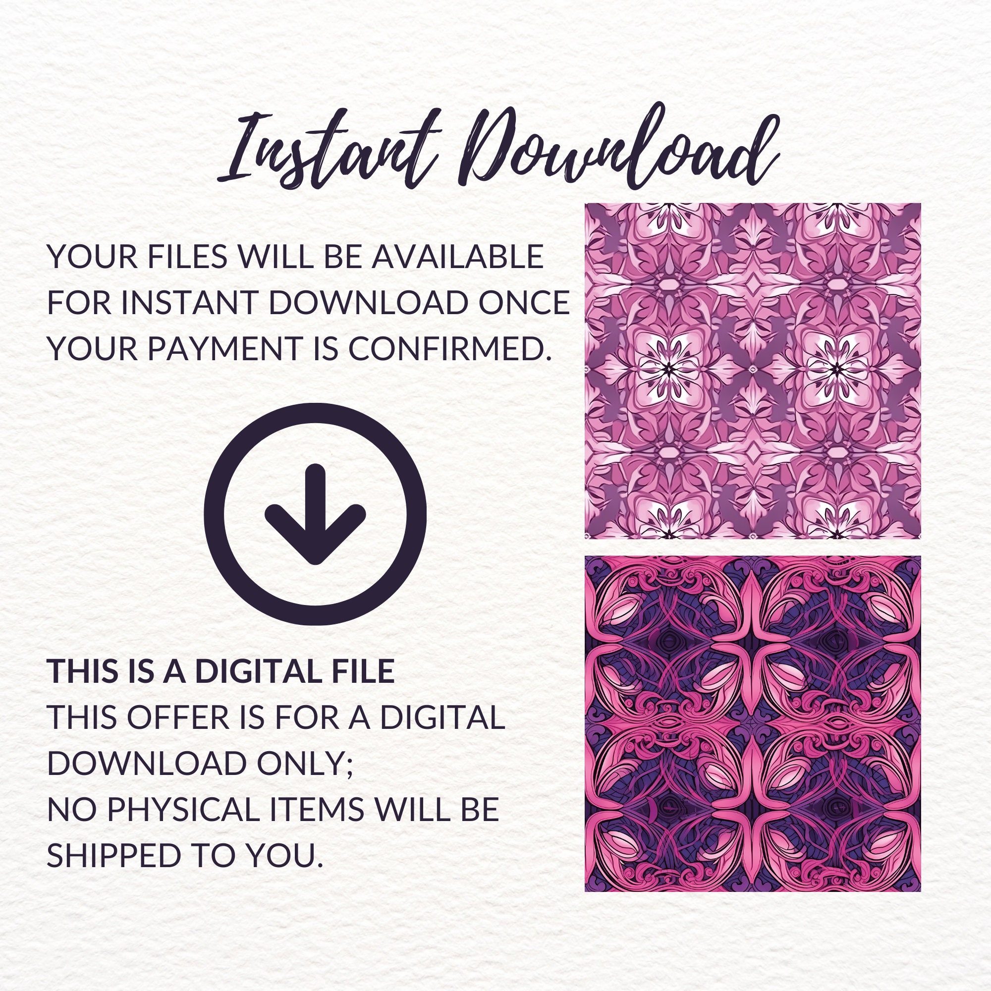 Pink Gothic Seamless Pattern 20 Digital Paper Backgrounds for ...