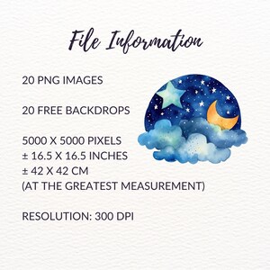 Watercolor Starry Night Sky Clipart Bundle - 20 Celestial and Mystical ...