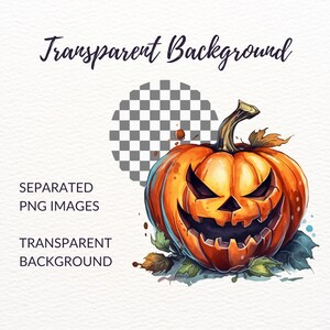 Watercolor Halloween Jack O'lantern Clipart Bundle - 20 Spooky and ...