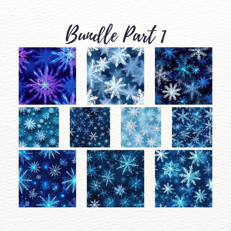 Winter Snowflake Seamless Pattern - 20 Christmas Digital Paper, Instant ...