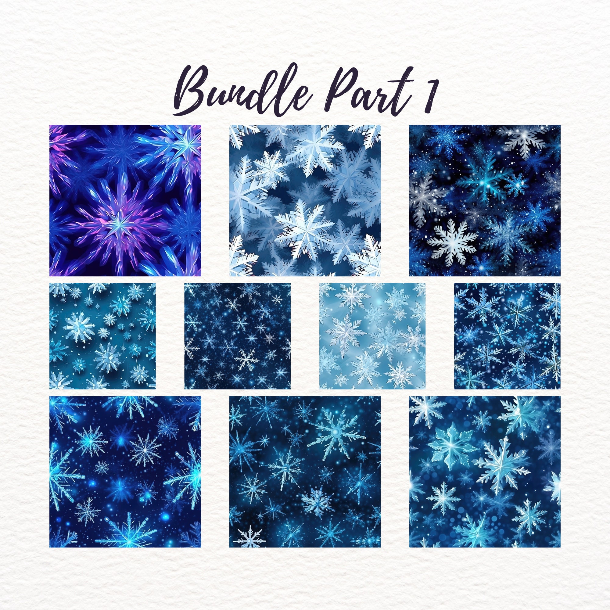 Winter Snowflake Seamless Pattern - 20 Christmas Digital Paper, Instant ...
