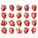 Watercolor Strawberry Clipart Bundle 20 Sweet Berries PNG, Instant ...