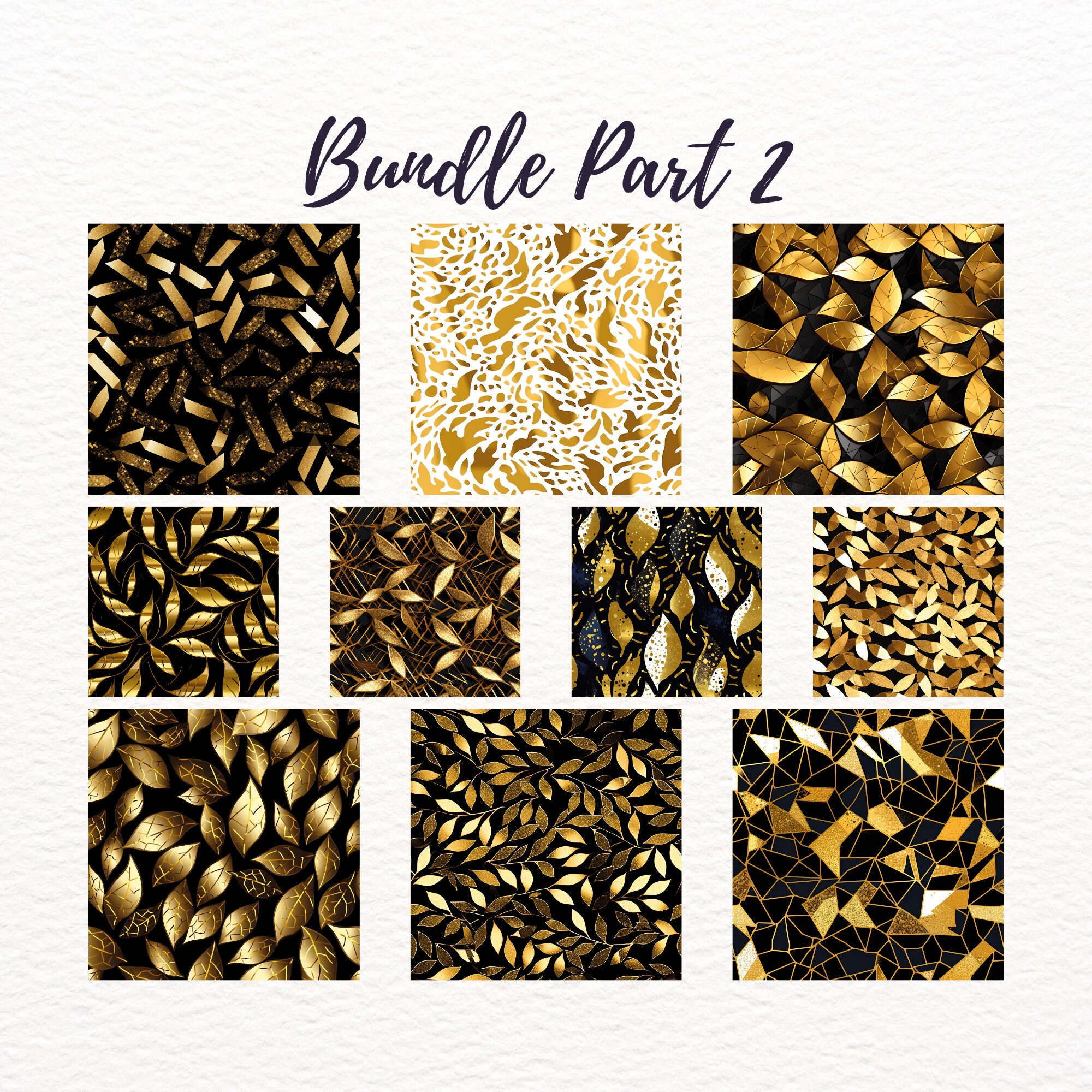 Gold Foil Seamless Pattern - 20 PNG Digital Texture Paper Backgrounds ...