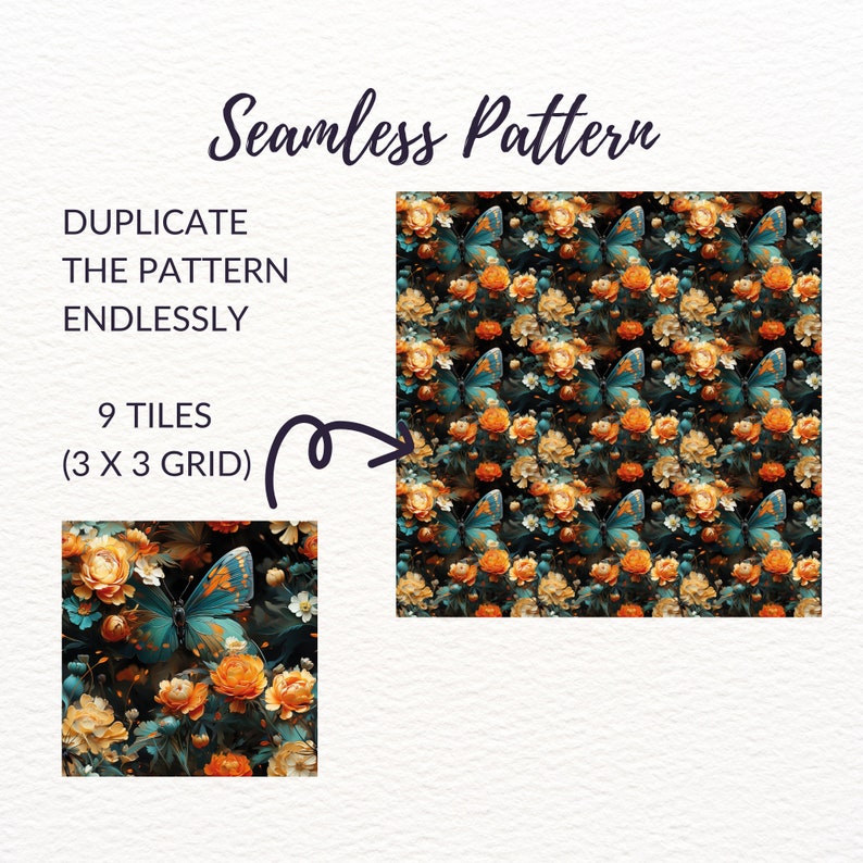 Flower Butterfly Seamless Pattern - 20 Floral Garden Digital Paper ...