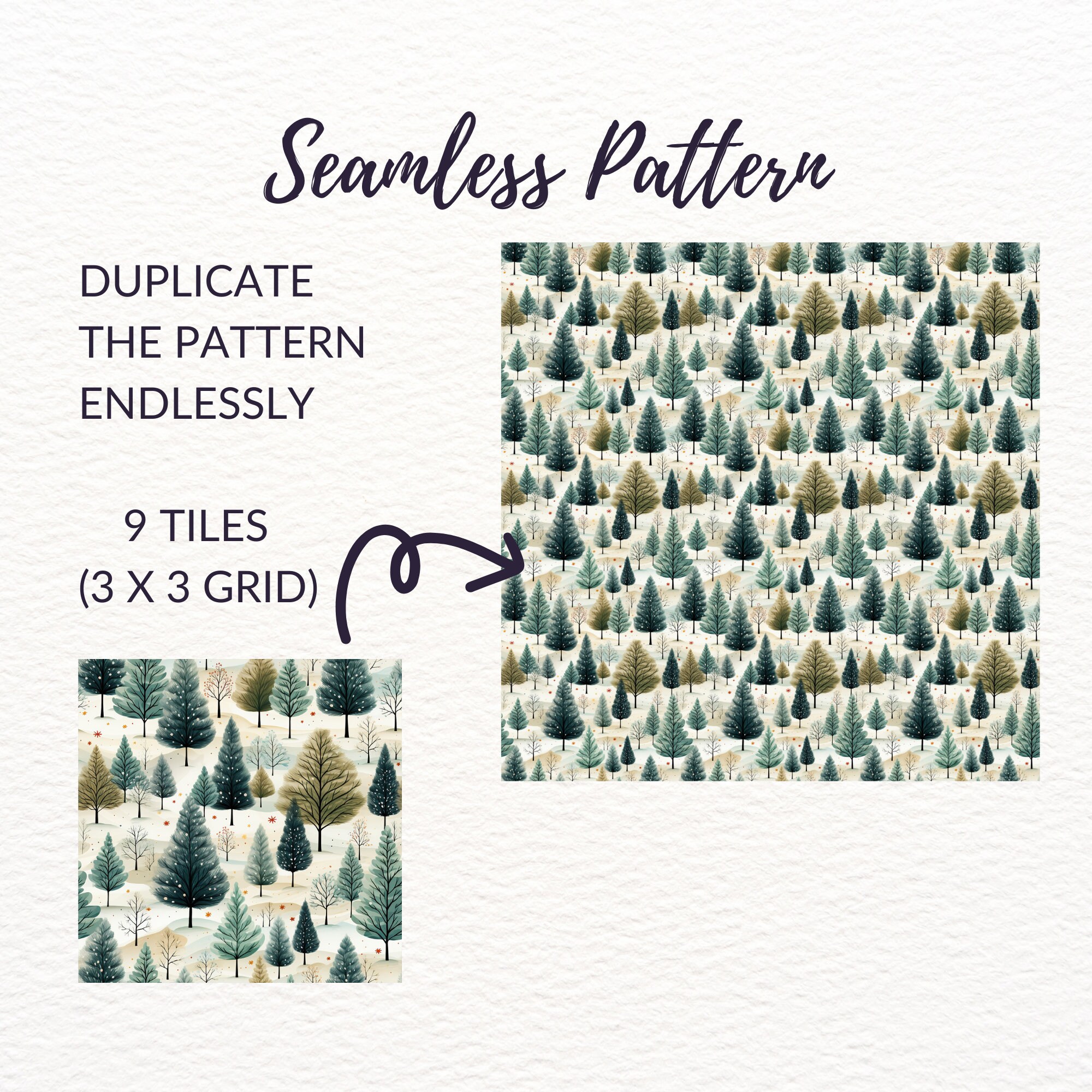 Winter Pine Tree Seamless Pattern - 20 Festive Christmas Tree ...