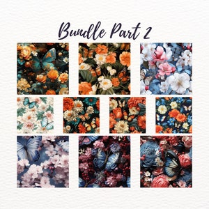 Flower Butterfly Seamless Pattern - 20 Floral Garden Digital Paper ...