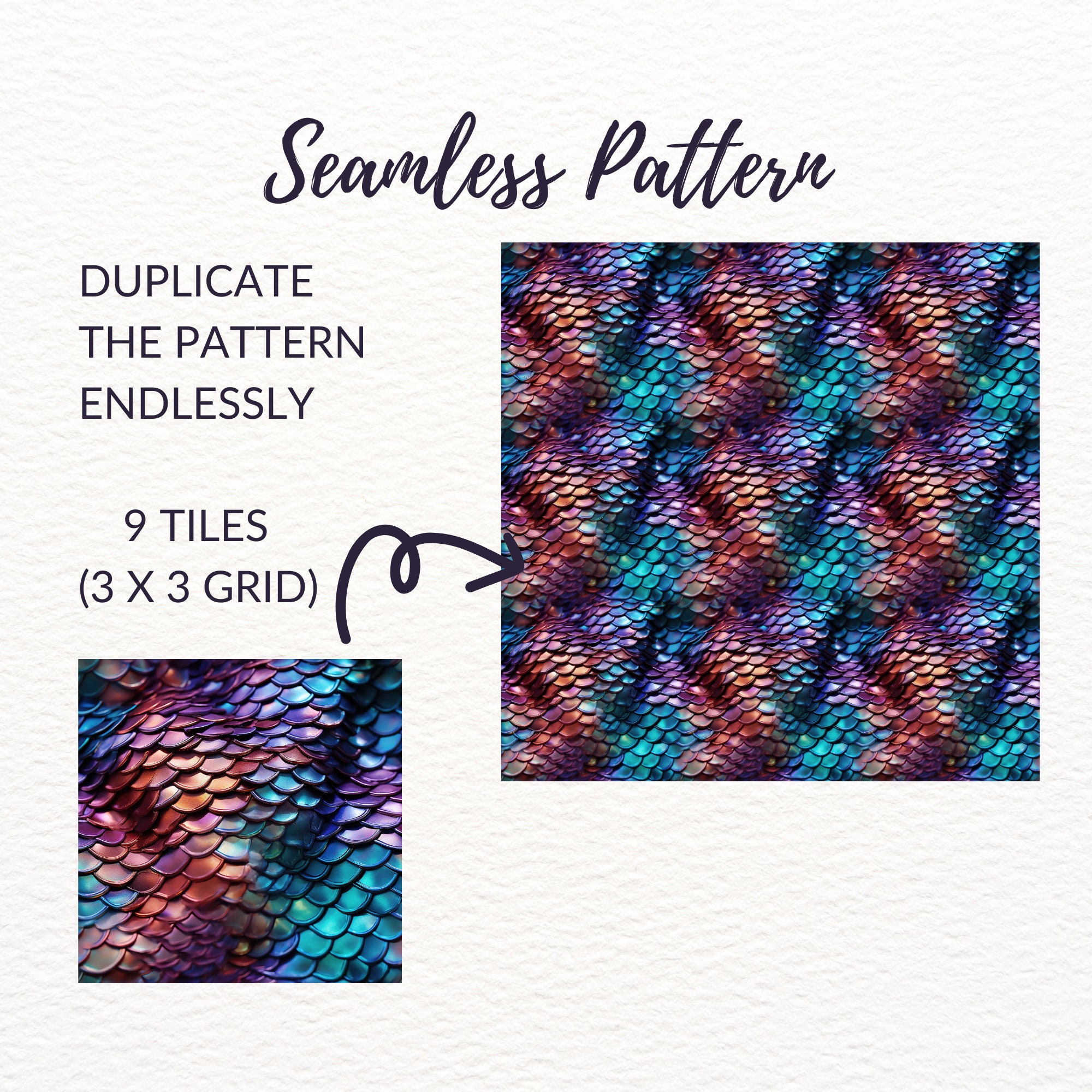 Mermaid Scale Seamless Pattern - 20 Magic Glittery Scale PNG Textures ...