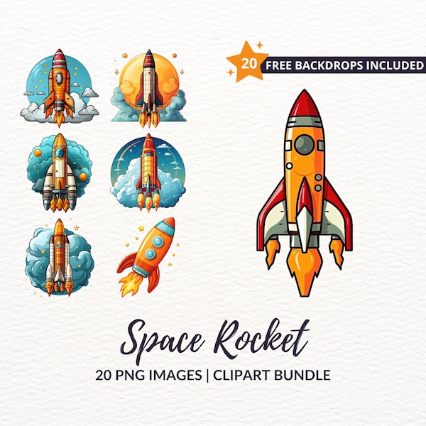 Rocket Clipart - Etsy