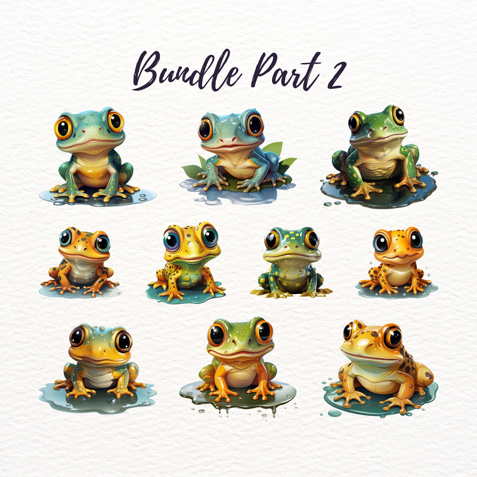 Frog Clipart Bundle - 20 Transparent PNG Images for Digital Crafting ...
