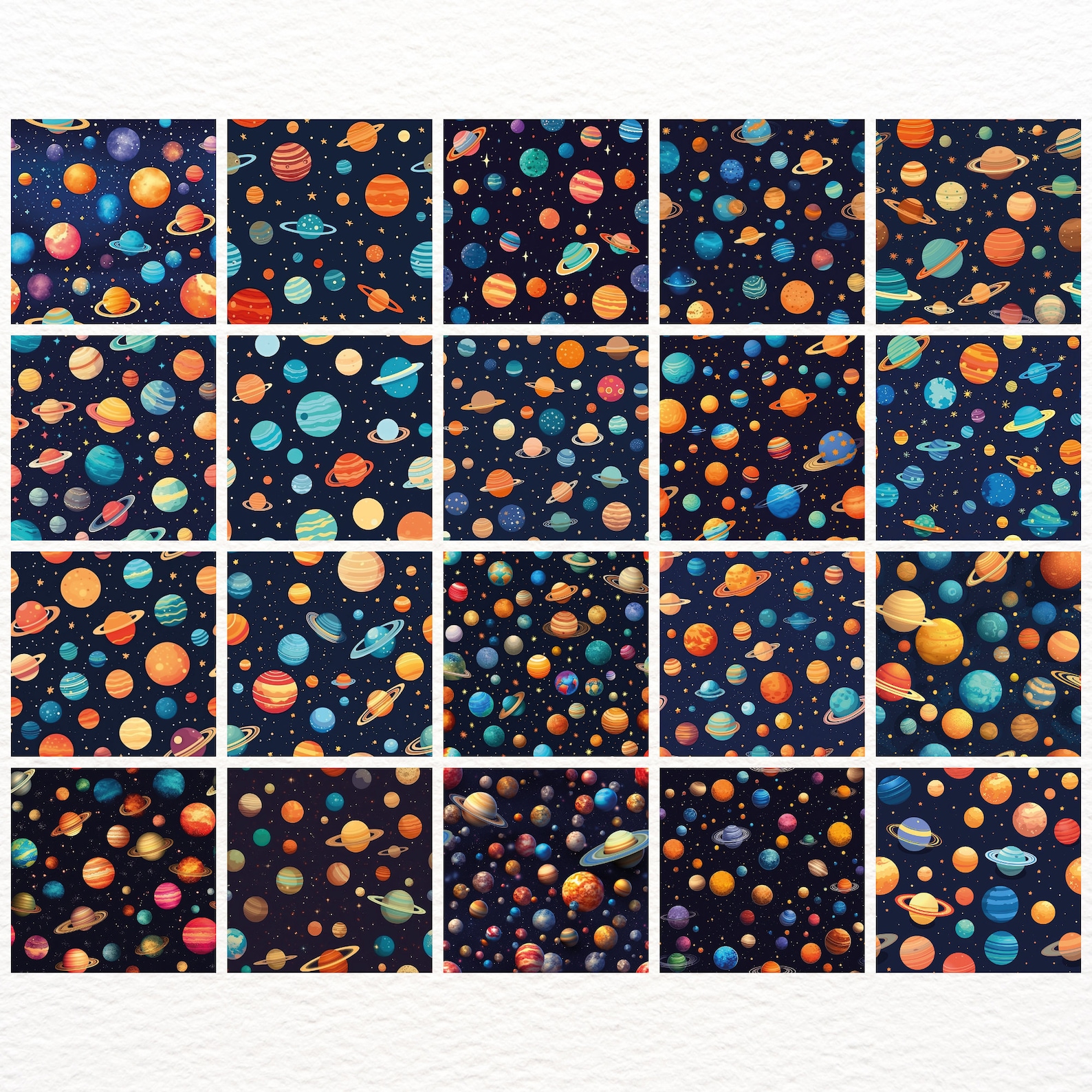Space Planet Seamless Pattern 20 Digital Galaxy Paper Backgrounds for ...