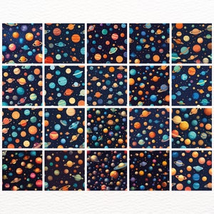 Space Planet Seamless Pattern - 20 Digital Galaxy Paper Backgrounds for ...