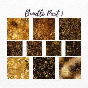 Gold Glitter Seamless Pattern - 20 Gold Digital Paper for Scrapbooking ...