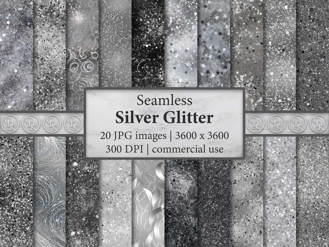 Silver Glitter Digital Paper Seamless Patterns 20 JPG - Etsy