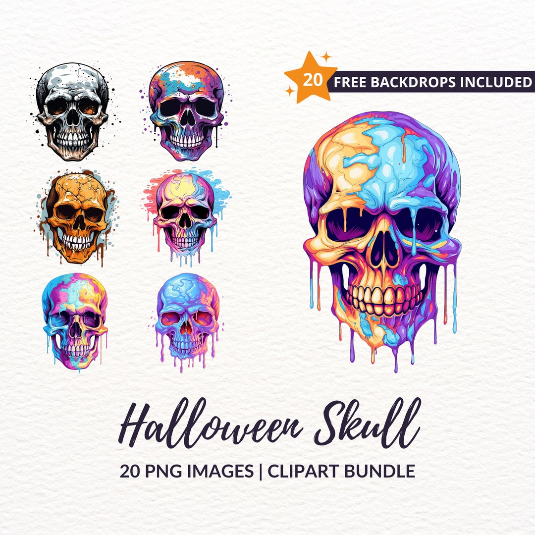 Halloween Skull Clipart Bundle - 20 Mysterious Pngs for Spooky ...