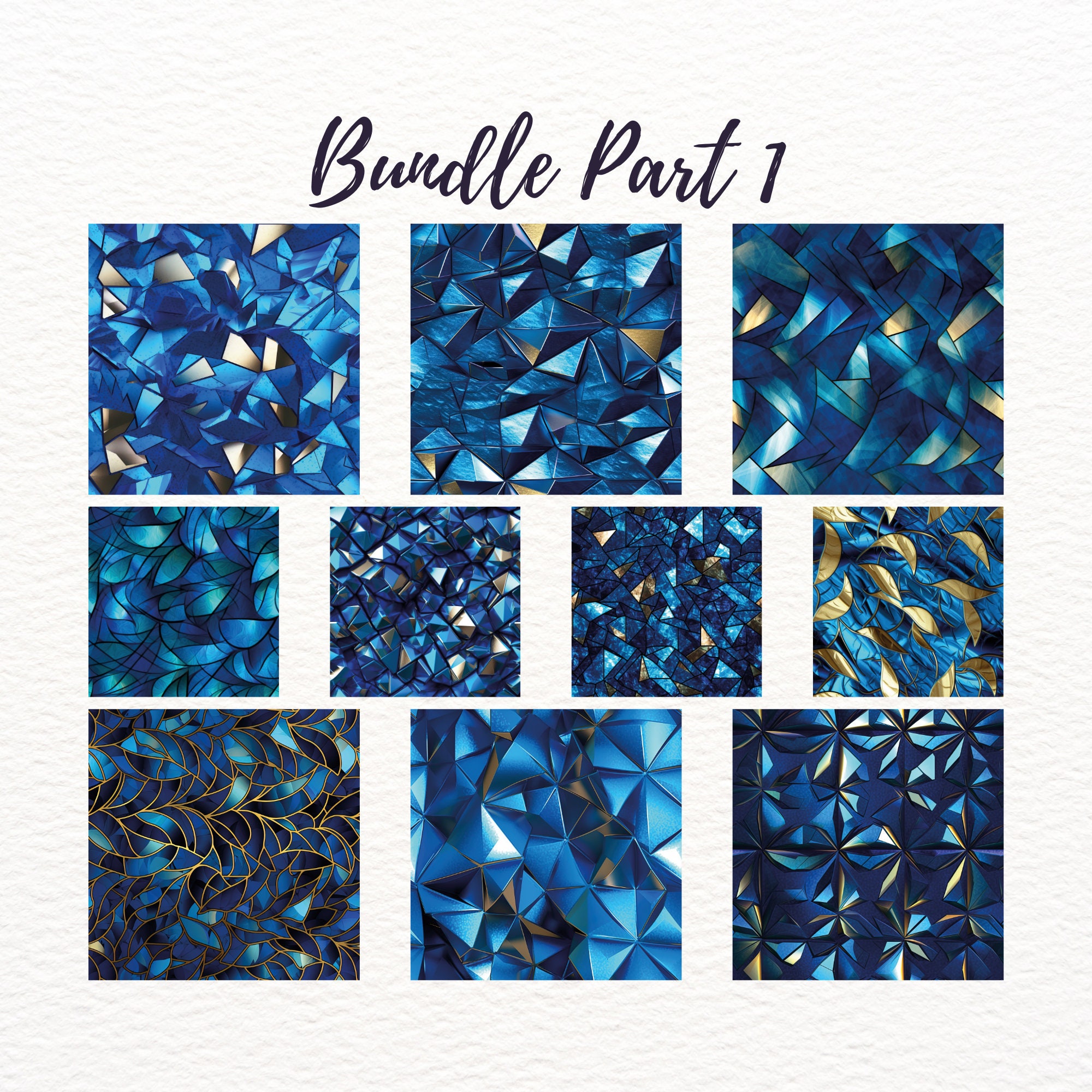 Blue Foil Seamless Pattern - 20 Digital Paper, Printable Paper, Instant ...