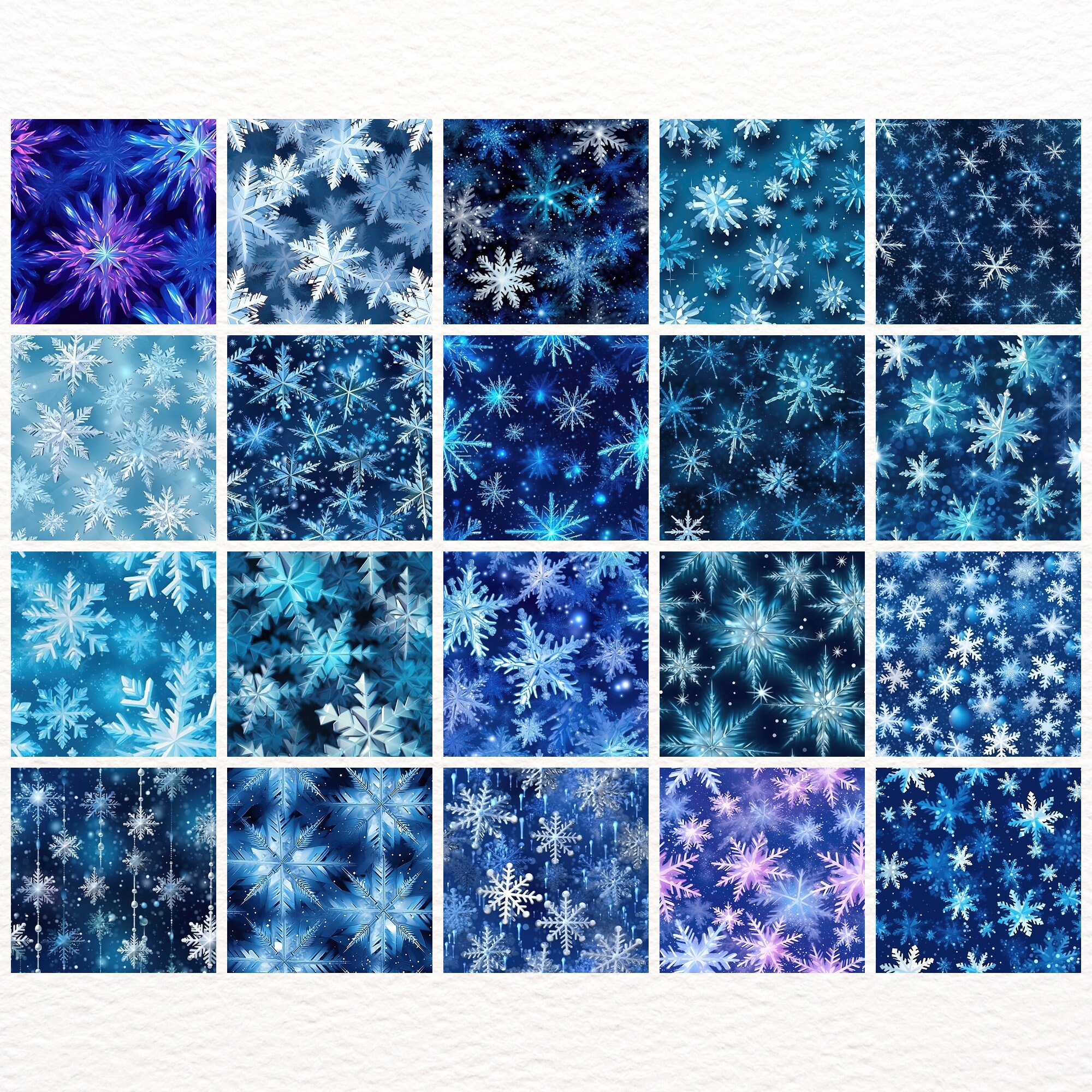 Winter Snowflake Seamless Pattern 20 Christmas Digital Paper, Instant ...