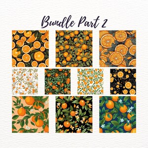 Oranges Seamless Patterns - 20 Citrus Fruit Digital Paper Backgrounds ...