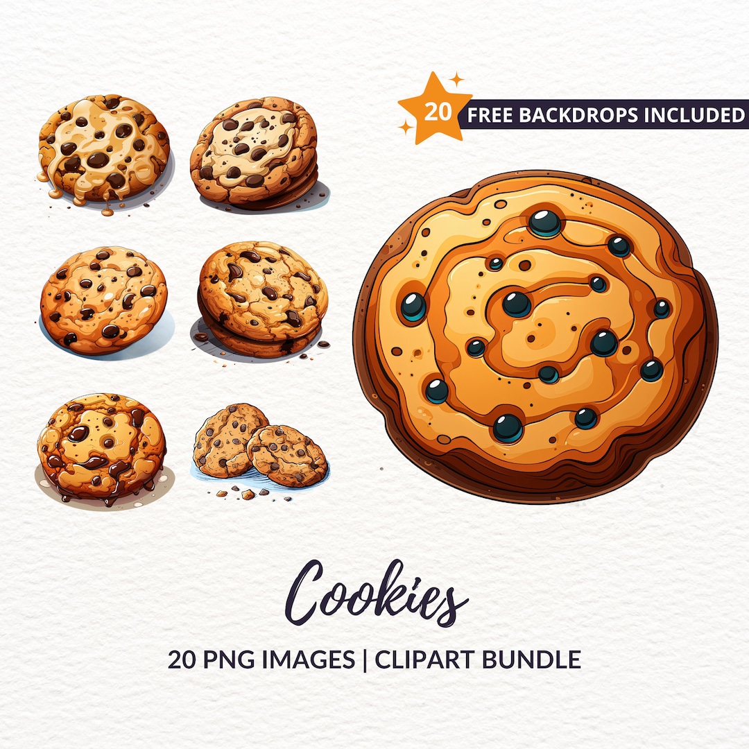 Cookies Clipart Bundle - 20 Baking PNG Images for Partys and ...