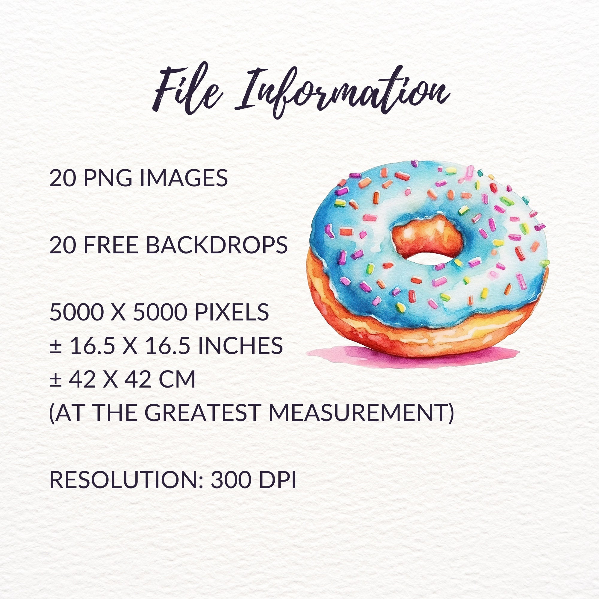 Watercolor Donut Clipart Bundle 20 Party Dessert PNG Graphics, Instant ...