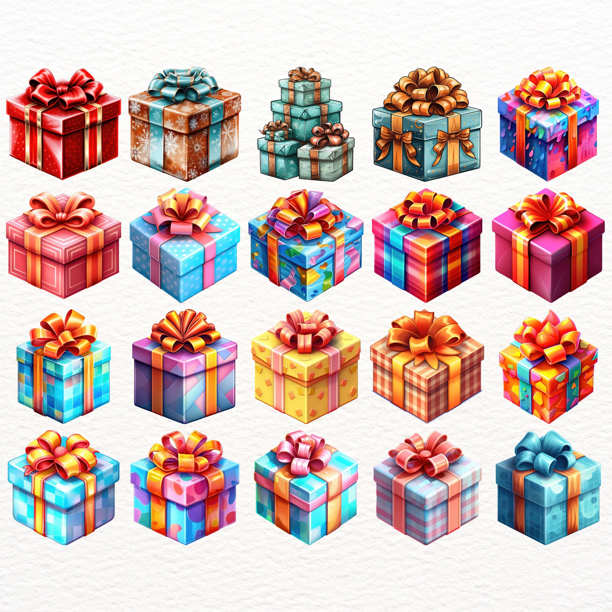 Christmas Gift Clipart Bundle 20 Festive Holiday Present PNG - Etsy